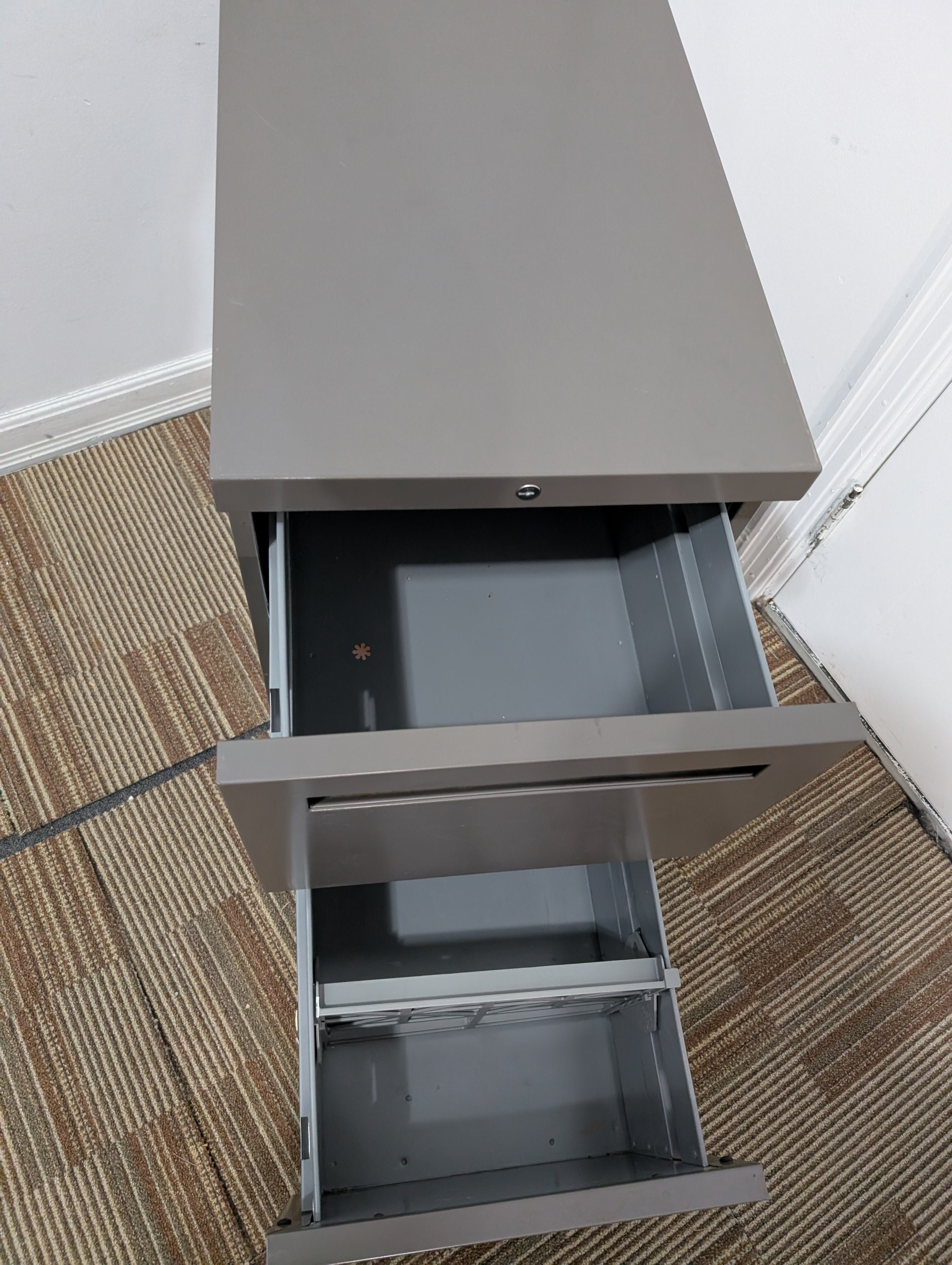 Under-Table Metal Filing Cabinet , 2- drawer – Top Surplus